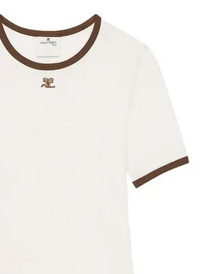 COURREGES T-shirt With Contrasting Trim