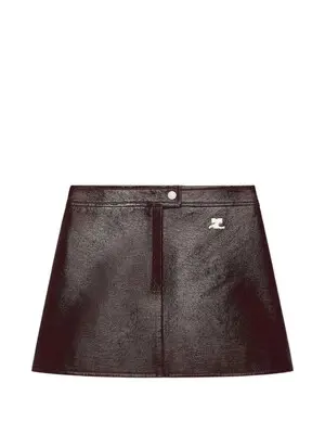 COURREGES Vinyl-effect Mini Skirt With Logo Patch