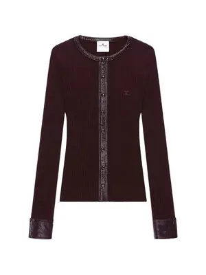 COURREGES Ribbed Cardigan With Vinyl Trim