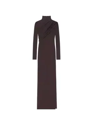 COURREGES Long Jersey Dress With Cable-knit Details - Red