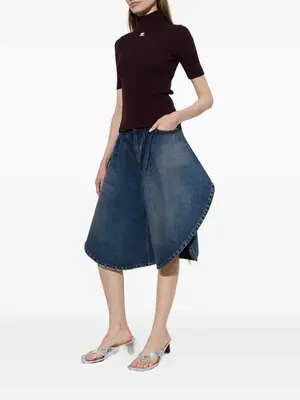 COURREGES Short-sleeved Ribbed Sweater