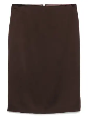 TOM FORD Silk Pencil Skirt - Brown