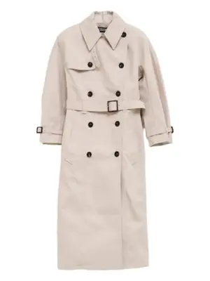 Jacquemus Double-breasted Trench Coat With Belt - White