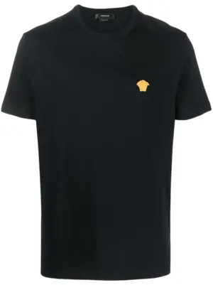 Versace T-shirt With Medusa Embroidery - Black
