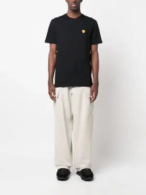 Versace T-shirt With Medusa Embroidery - Black