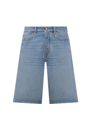 Amiri Knee-length Denim Shorts - Blue