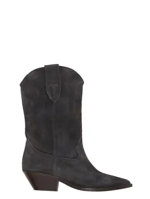 MARANT Stivali Duerto Da Cowboy In Pelle Di Vitello Scamosciata - Grey