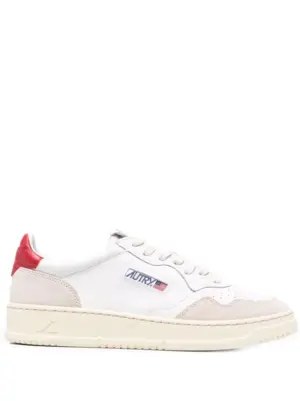 AUTRY Medalist Low Ls43 Leather/suede /red - White