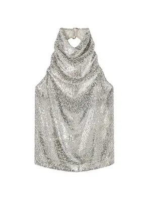 Stella McCartney Velvet Halterneck Top - Metallic
