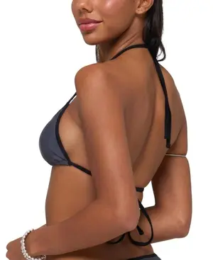 EDIKTED Kenni Ring Contrast Triangle Bikini Top