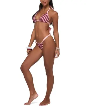 EDIKTED Esmer Contrast Striped Bikini Bottom
