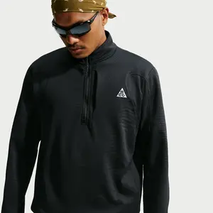 Nike Wolf Grid" Therma-fit 1/2-zip Hiking Top - Black