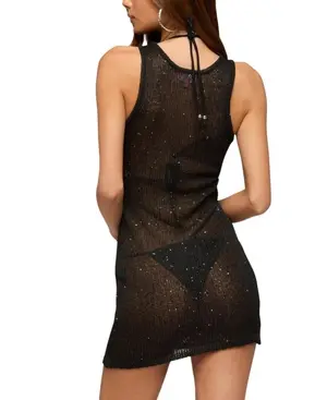 EDIKTED Xayah Sequin Sheer Knit Mini Dress