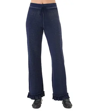 Goldie LeWinter Denim Wash Ruffle Pant - Navy