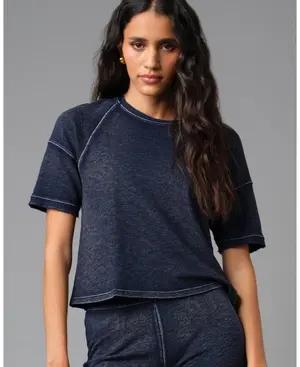Goldie LeWinter Denim Wash Raglan Top