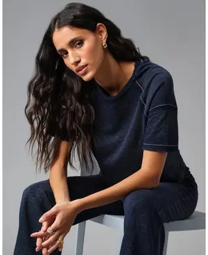 Goldie LeWinter Denim Wash Raglan Top