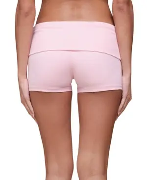 EDIKTED Soraia Foldover Biker Shorts - Pink