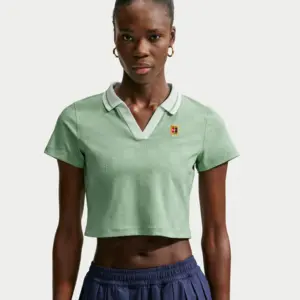 Nike Court Court Collection Dri-fit Cropped Tennis Polo - Green