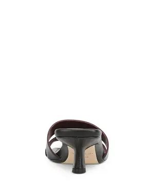 Vince Piper Kitten Heel Slides - Black