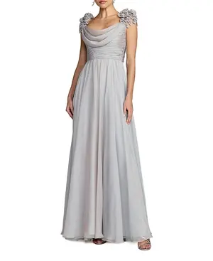 Mac Duggal Chiffon Embellished Cap Sleeve Gown