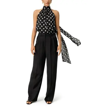 Lilysilk Polka Dot Halter Neck Silk Georgette Blouse