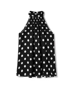 Lilysilk Polka Dot Halter Neck Silk Georgette Blouse