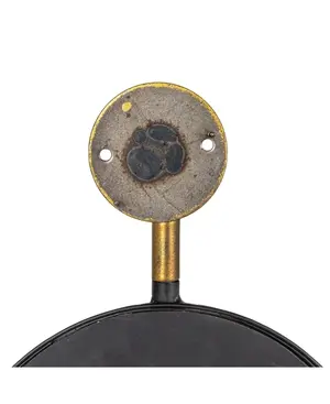 OLIVE GROVE Oval Metal Framed Wall Mirror With Brackets - Black