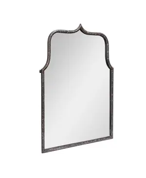 OLIVE GROVE Arched Metal Framed Wall Mirror - Black