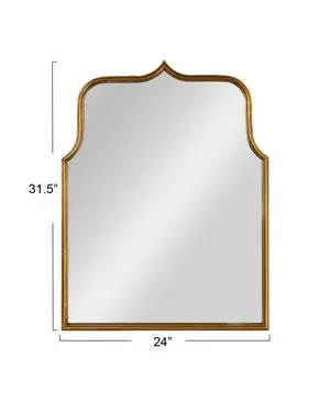 OLIVE GROVE Arched Metal Framed Wall Mirror - Gold