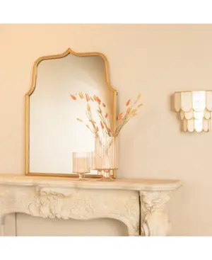 OLIVE GROVE Arched Metal Framed Wall Mirror - Gold