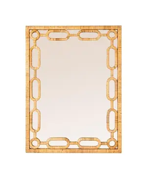 ROWENA INTERIORS Woven Rattan Chain-link Frame Mirror - Natural