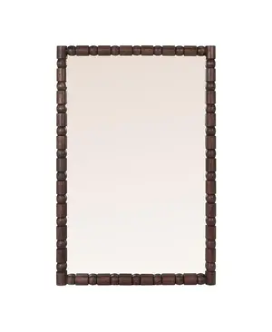 ROWENA INTERIORS Mango Wood Bobbin Frame Mirror - Dark Walnut