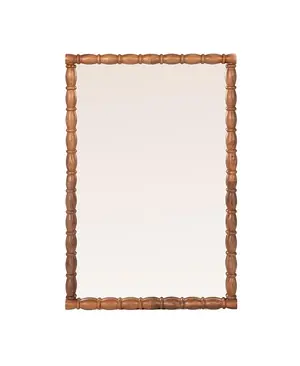 ROWENA INTERIORS Mango Wood Bobbin Frame Mirror - Walnut