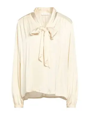 MANILA GRACE Cream Viscose Bow Blouse