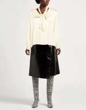 MANILA GRACE Cream Viscose Bow Blouse