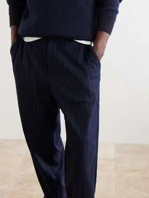 Sease Tapered Pinstriped Wool-blend Trousers