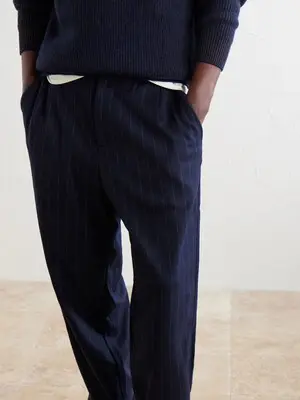 Sease Tapered Pinstriped Wool-blend Trousers