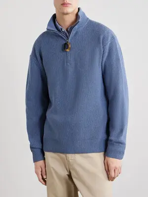 JW Anderson Ribbed Half-zip Turtleneck Sweater