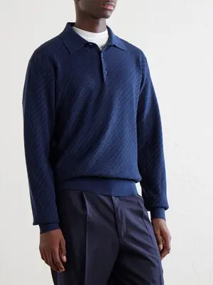 Brioni Cotton, Silk And Cashmere-blend Polo Shirt