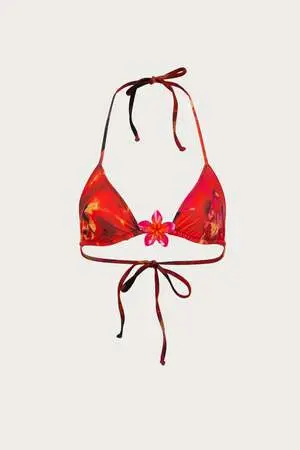 SAME LOS ANGELES Island Triangle Top - Red Tropical
