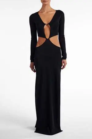 SAME Long Sleeve Cut Out Maxi Dress