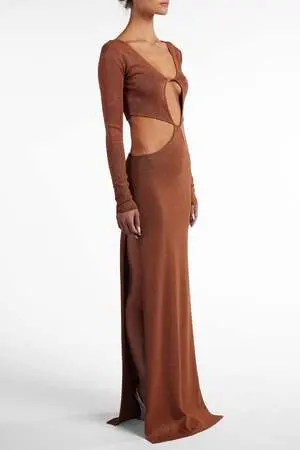 SAME Long Sleeve Cut Out Maxi Dress