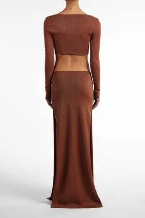 SAME Long Sleeve Cut Out Maxi Dress