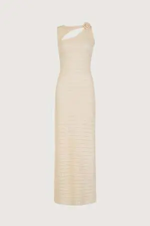 SAME Rosette Sleeveless Crochet Dress - Cream