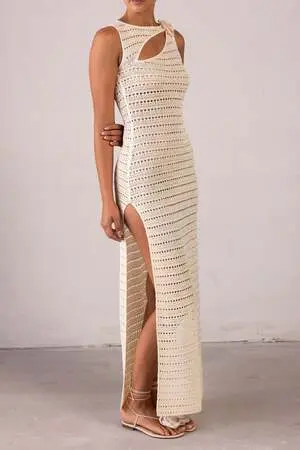 SAME Rosette Sleeveless Crochet Dress