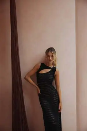SAME Rosette Sleeveless Crochet Dress