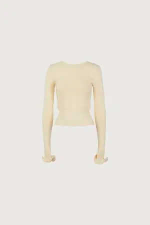 SAME Ruffle Hem Sweater - Cream