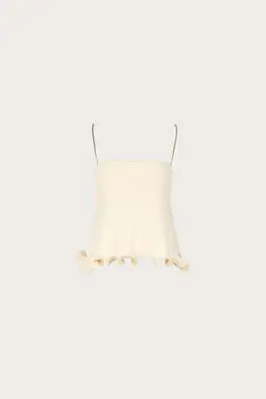 SAME Ruffle Hem Tank Top - Cream