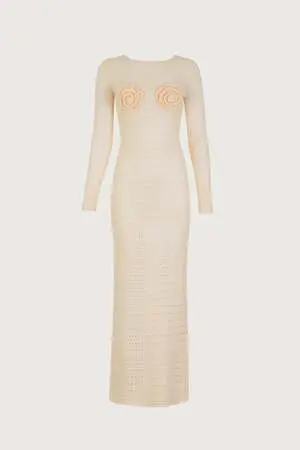 SAME Rosette Crochet Dress - Cream