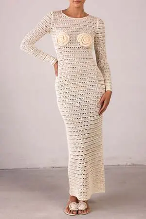 SAME Rosette Crochet Dress